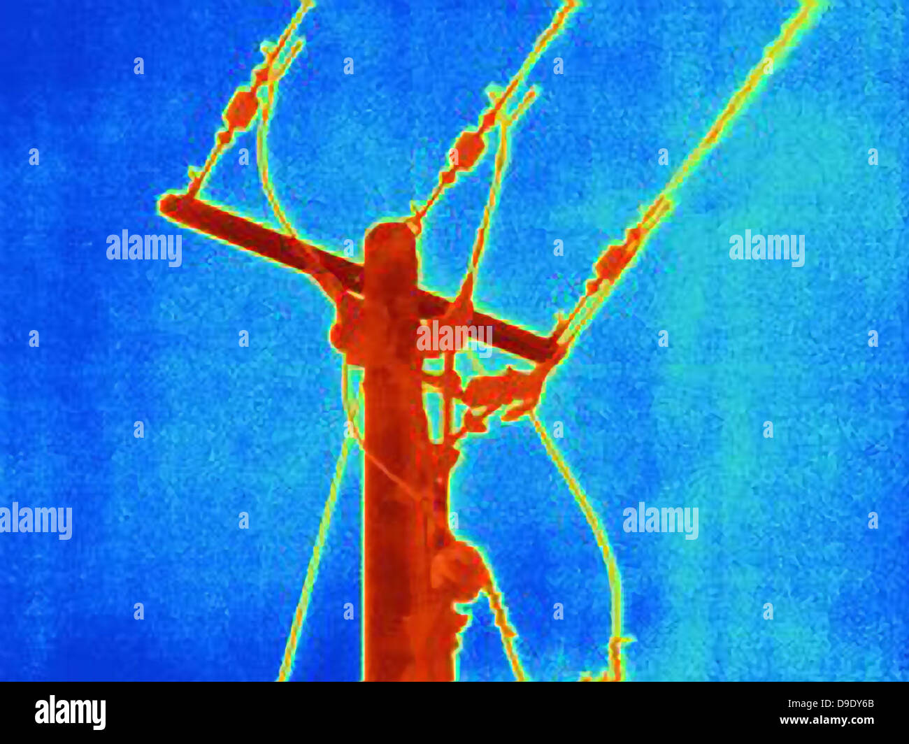 Thermal image of power lines Stock Photo - Alamy