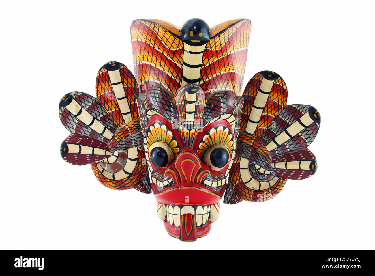 Traditional mask of the devil with snakes called Naga Raksha, from Sri ...