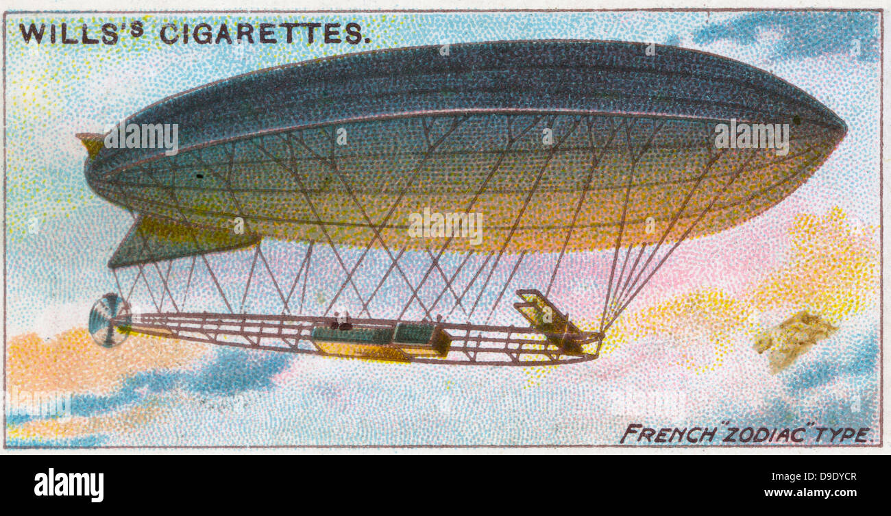Aviation, 1910: French 'Zodiac' type airship (dirigible Stock Photo - Alamy