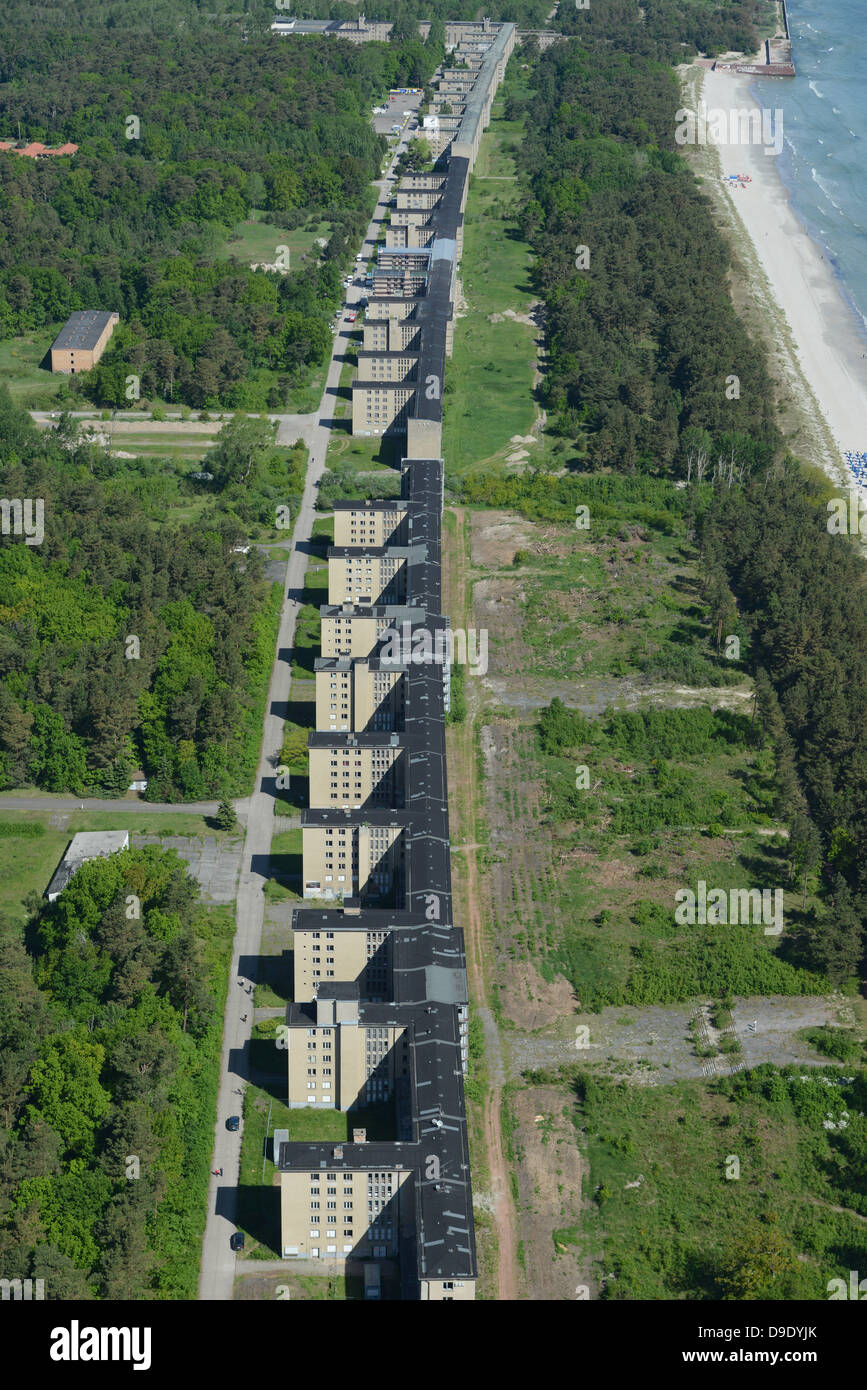 A view of the listed building complex Prora on the island of Ruegen ...