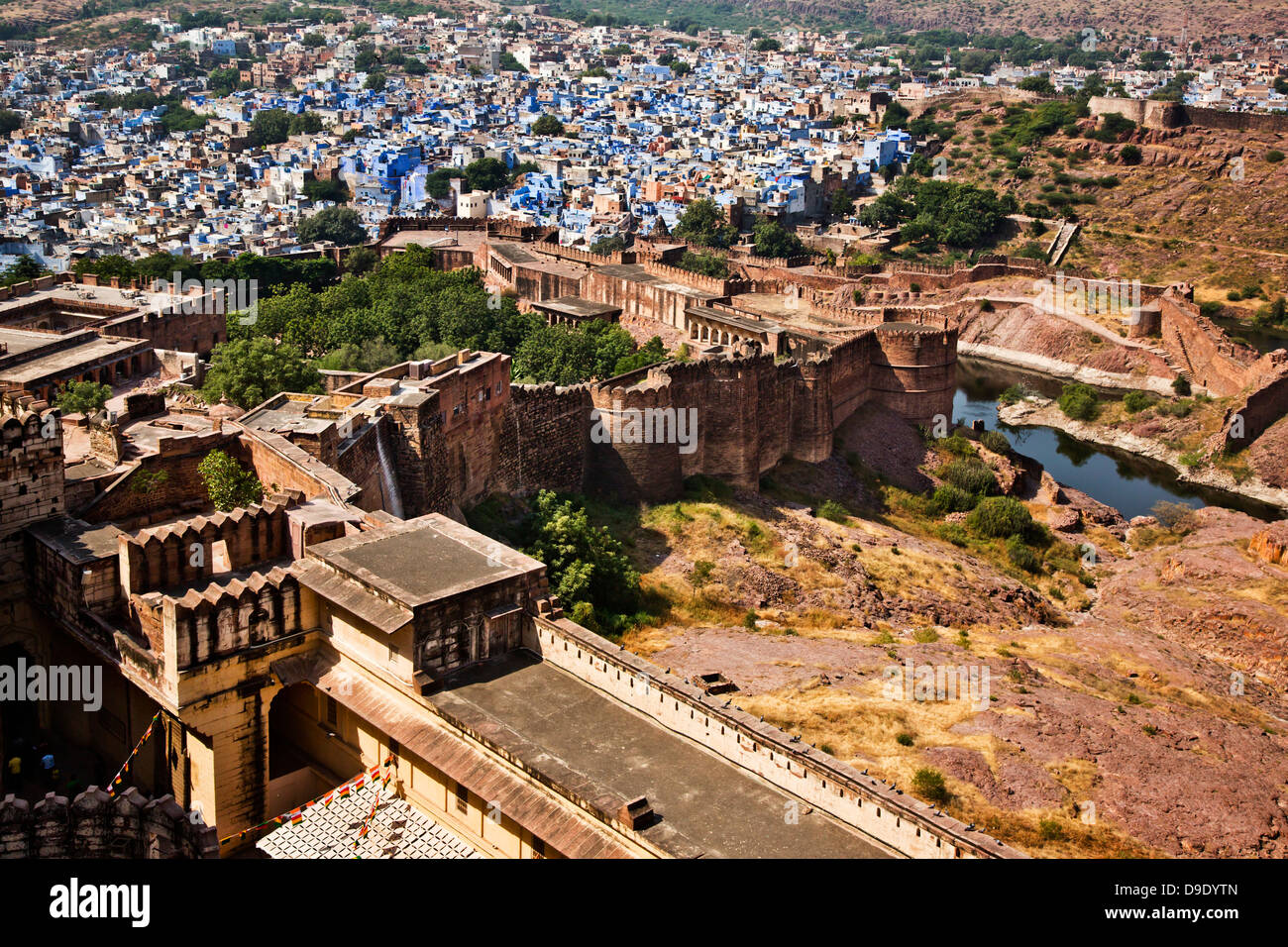 City viewed from Meherangarh Fort, Jodhpur, Rajasthan, India Stock ...