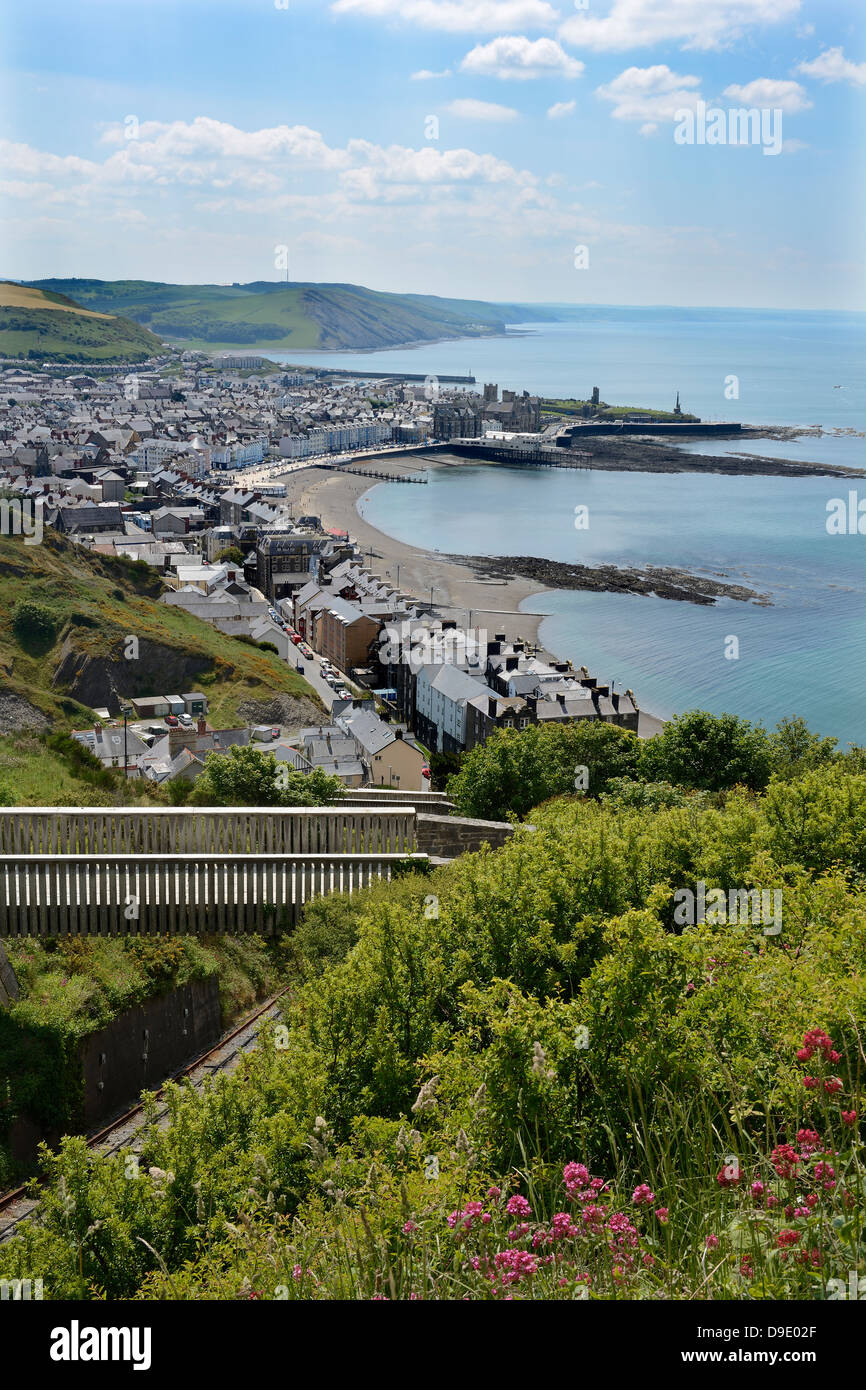 ABERYSTWYTH VIEWED FROM CAMERA OBSCURA HILL. DYFED. WALES. UK Stock ...