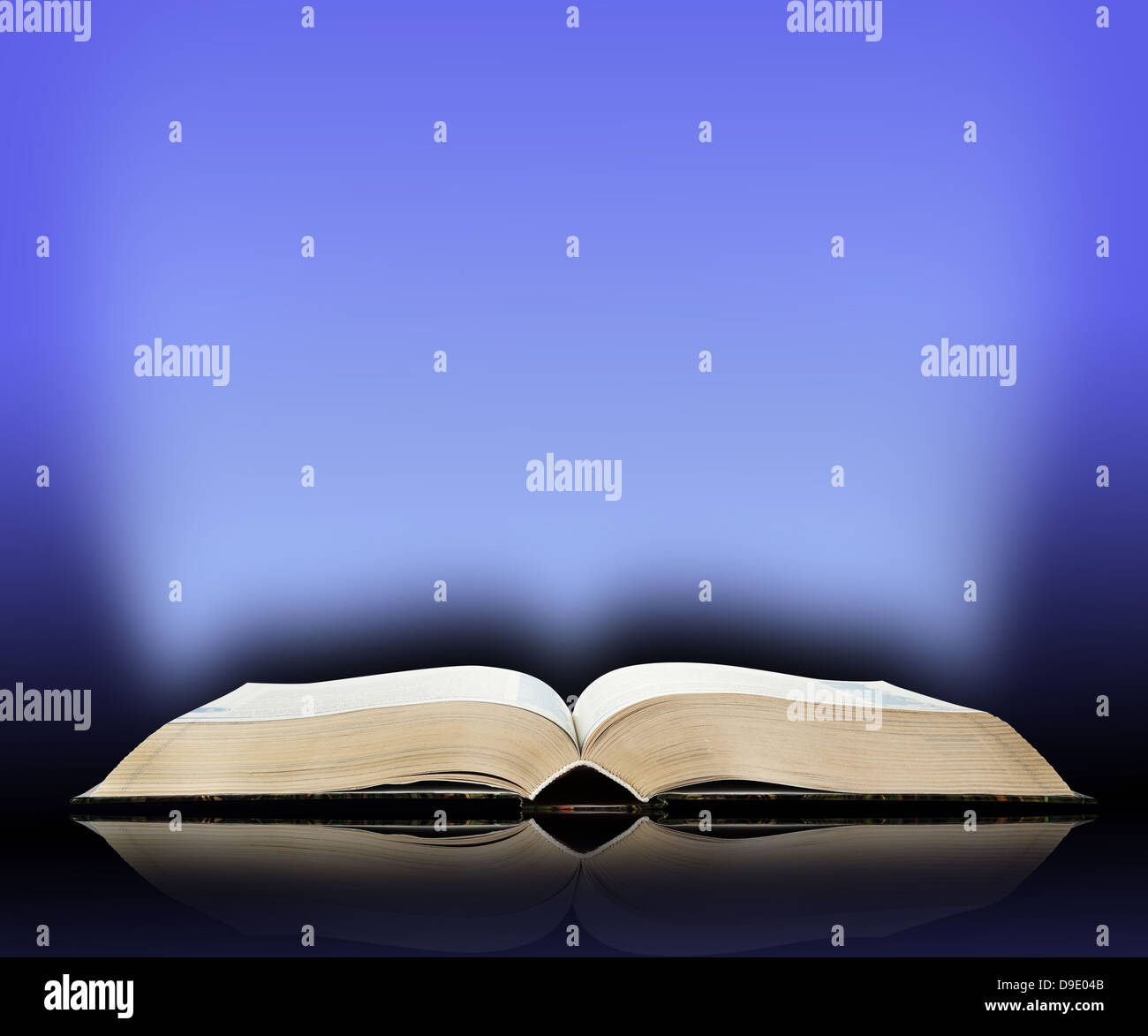 Open book blue background hi-res stock photography and images - Alamy