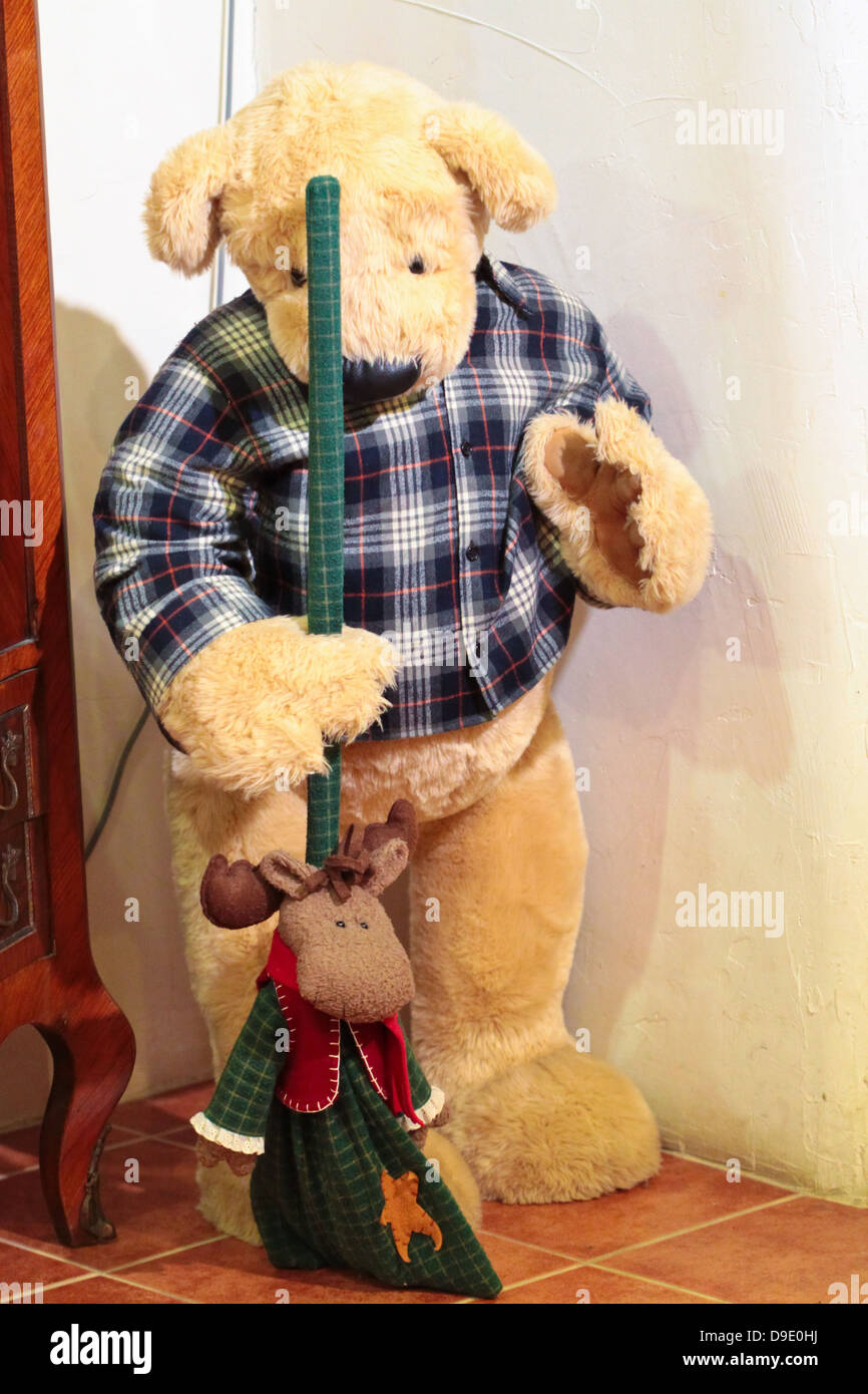 Teddy bear with broom at Teddy bear farm Stock Photo - Alamy