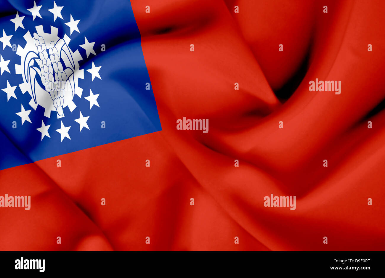 Myanmar waving flag Stock Photo - Alamy