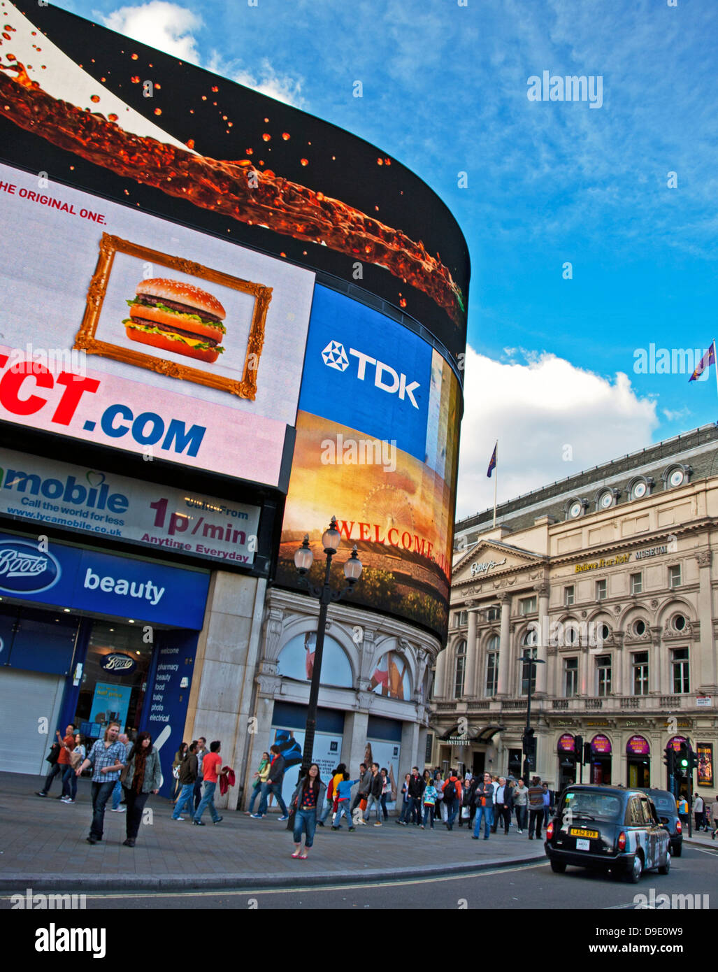 Neon billboards at Piccadilly Circus, West End, City of Westminster ...