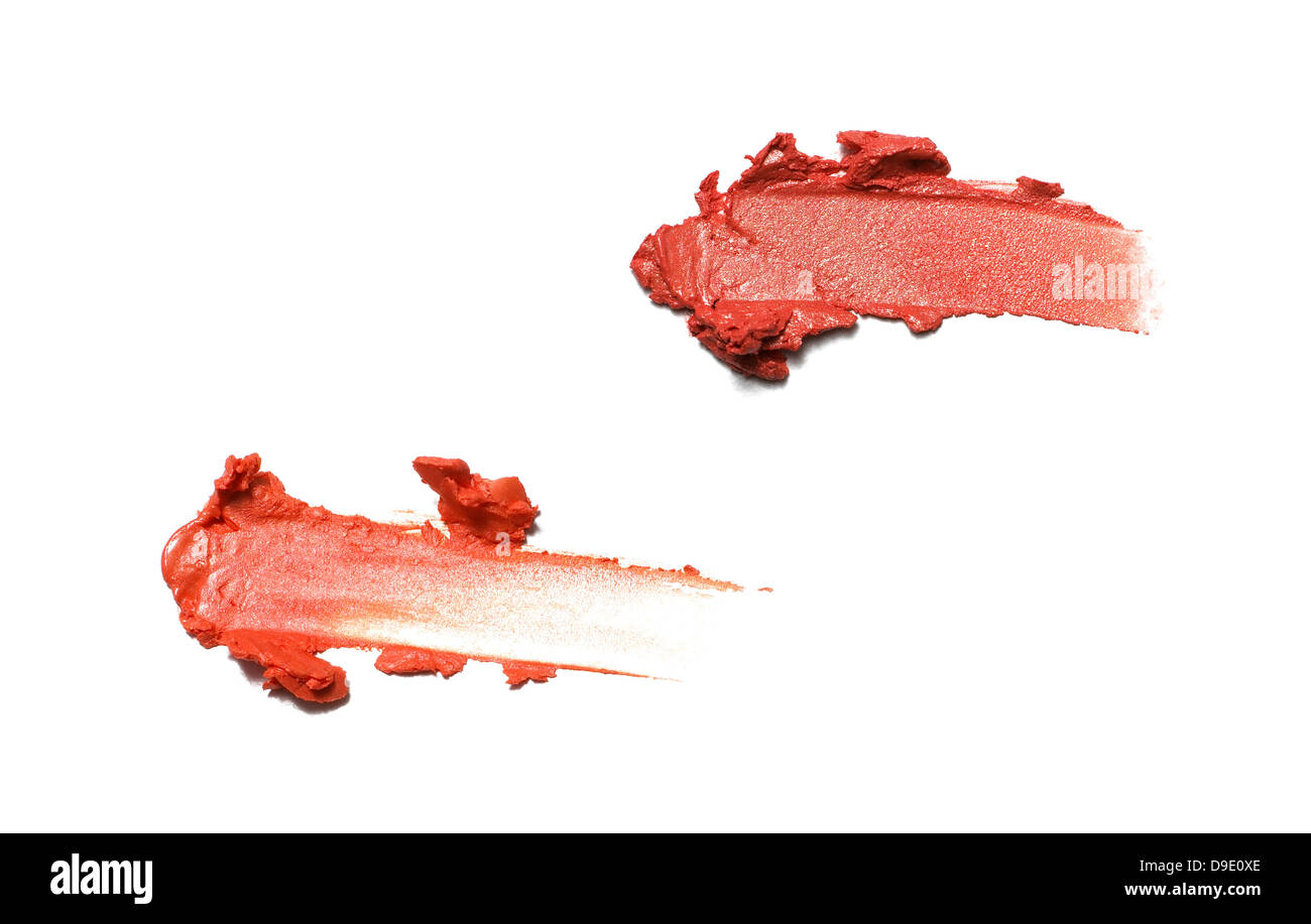 lipstick crush smudge cut out onto a white background Stock Photo - Alamy