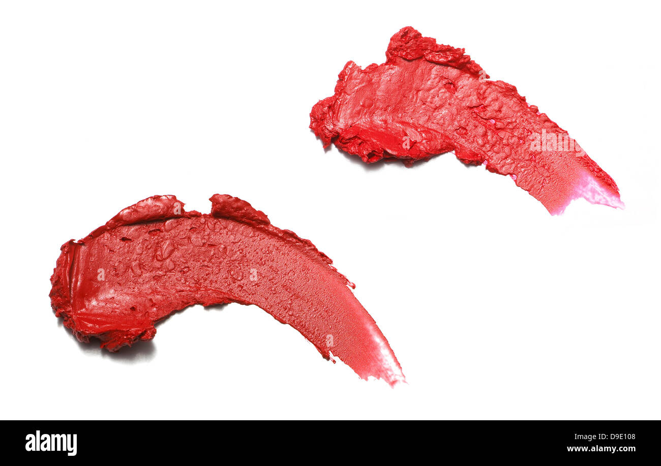 lipstick crush smudge cut out onto a white background Stock Photo - Alamy