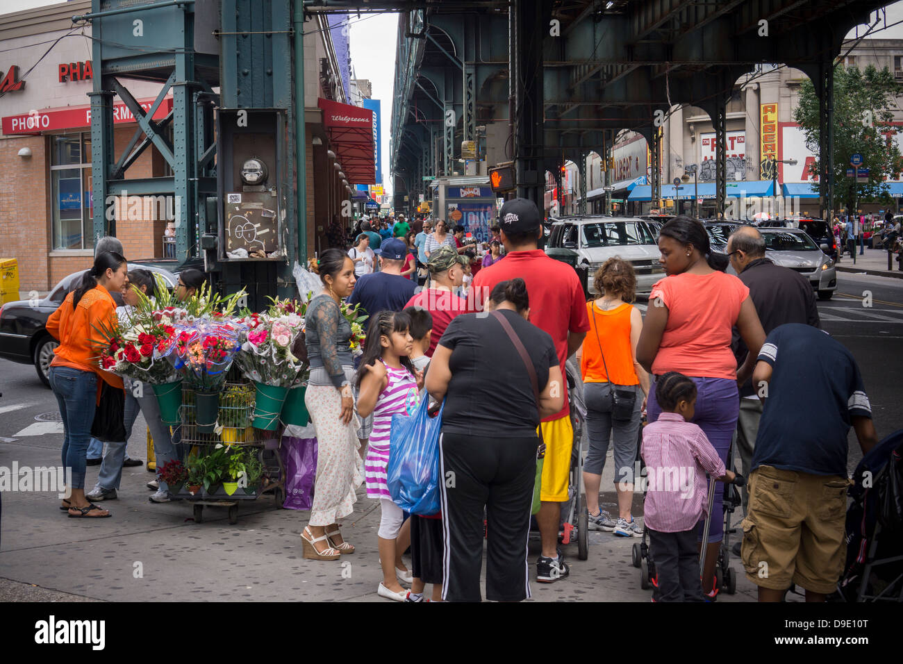 Waiting for a light on Flushing Avenue in Bushwick Brooklyn in New York ...