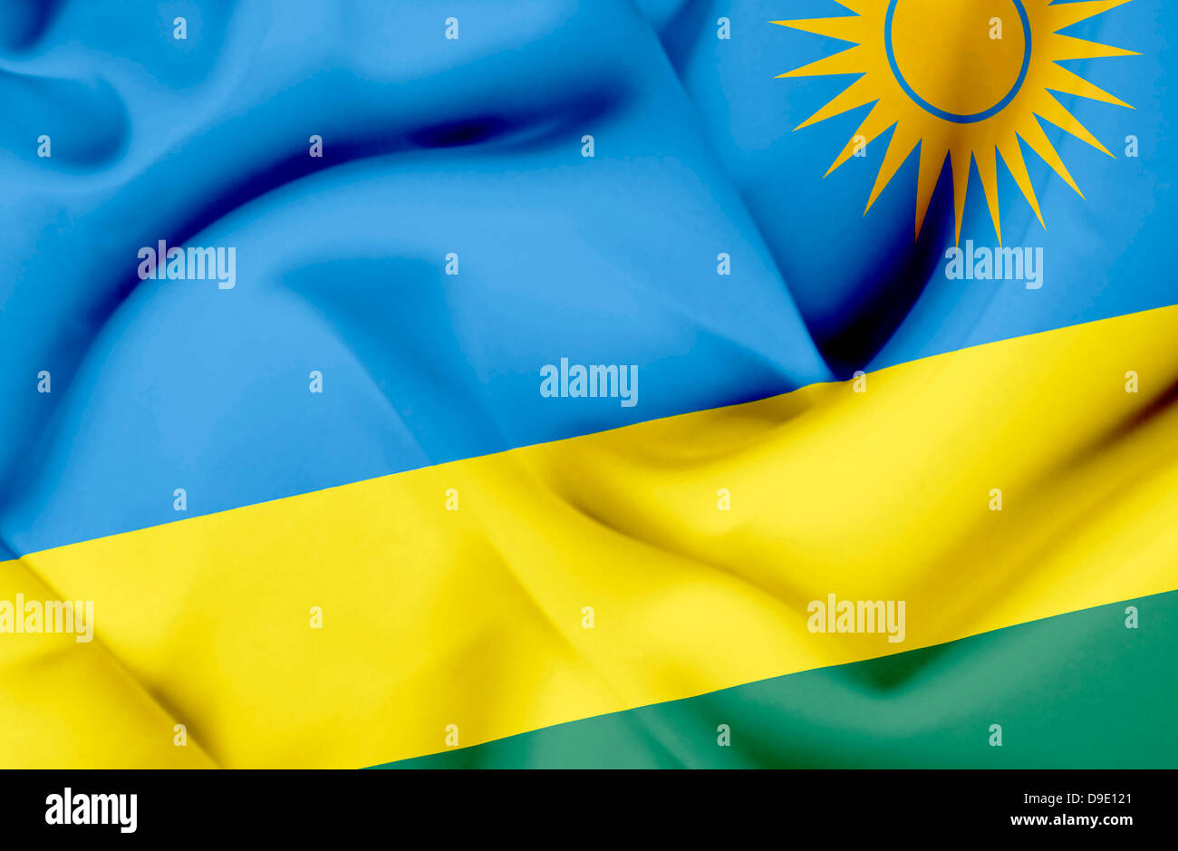 Rwanda waving flag Stock Photo - Alamy