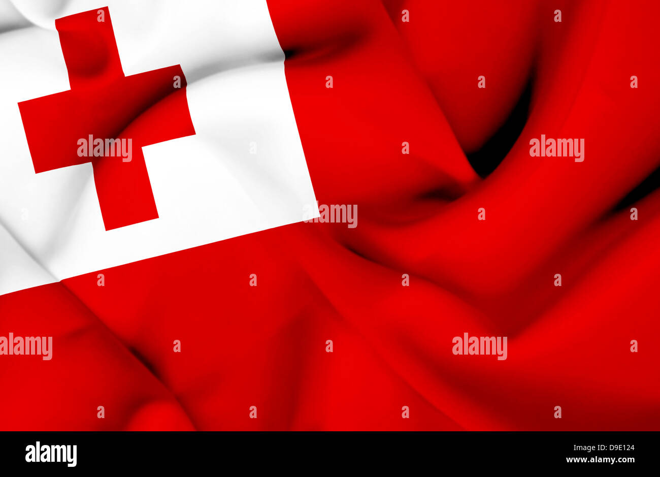 Tonga waving flag Stock Photo - Alamy