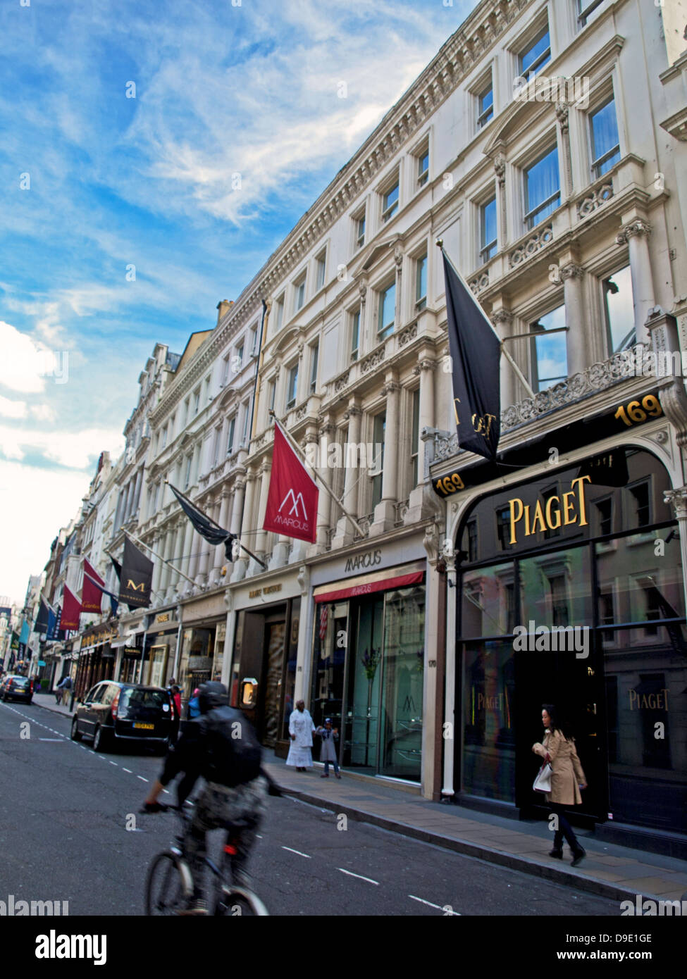 View of Bond Street, an upmarket shopping street in London’s West End ...