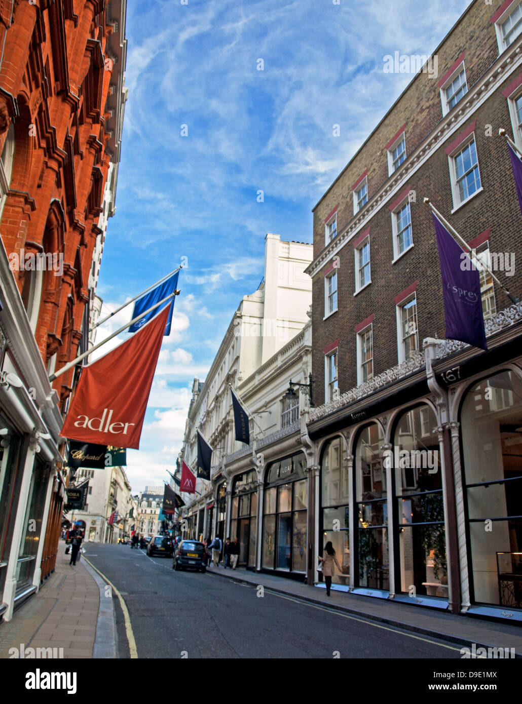 View of Bond Street, an upmarket shopping street in London’s West End ...
