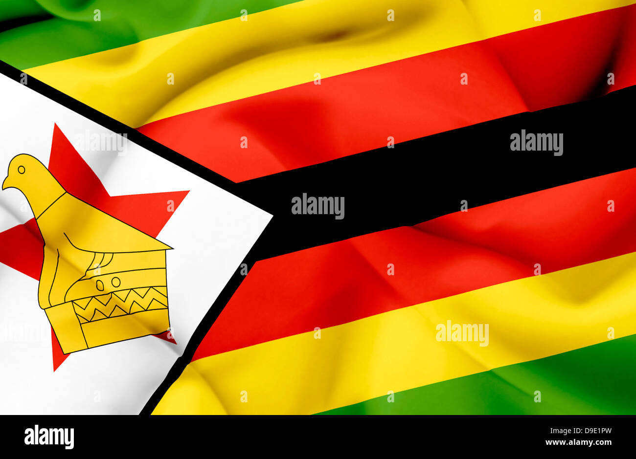 Zimbabwe waving flag Stock Photo - Alamy