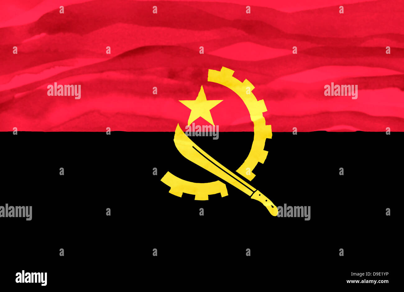 Painted flag of Angola Stock Photo - Alamy