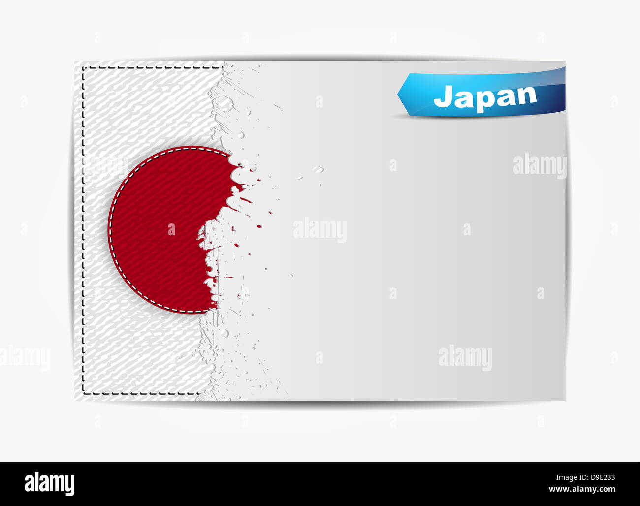 Stitched Japan flag with grunge paper frame for your text with the name ...