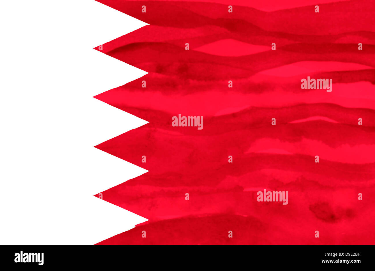 Painted flag of Bahrain Stock Photo - Alamy