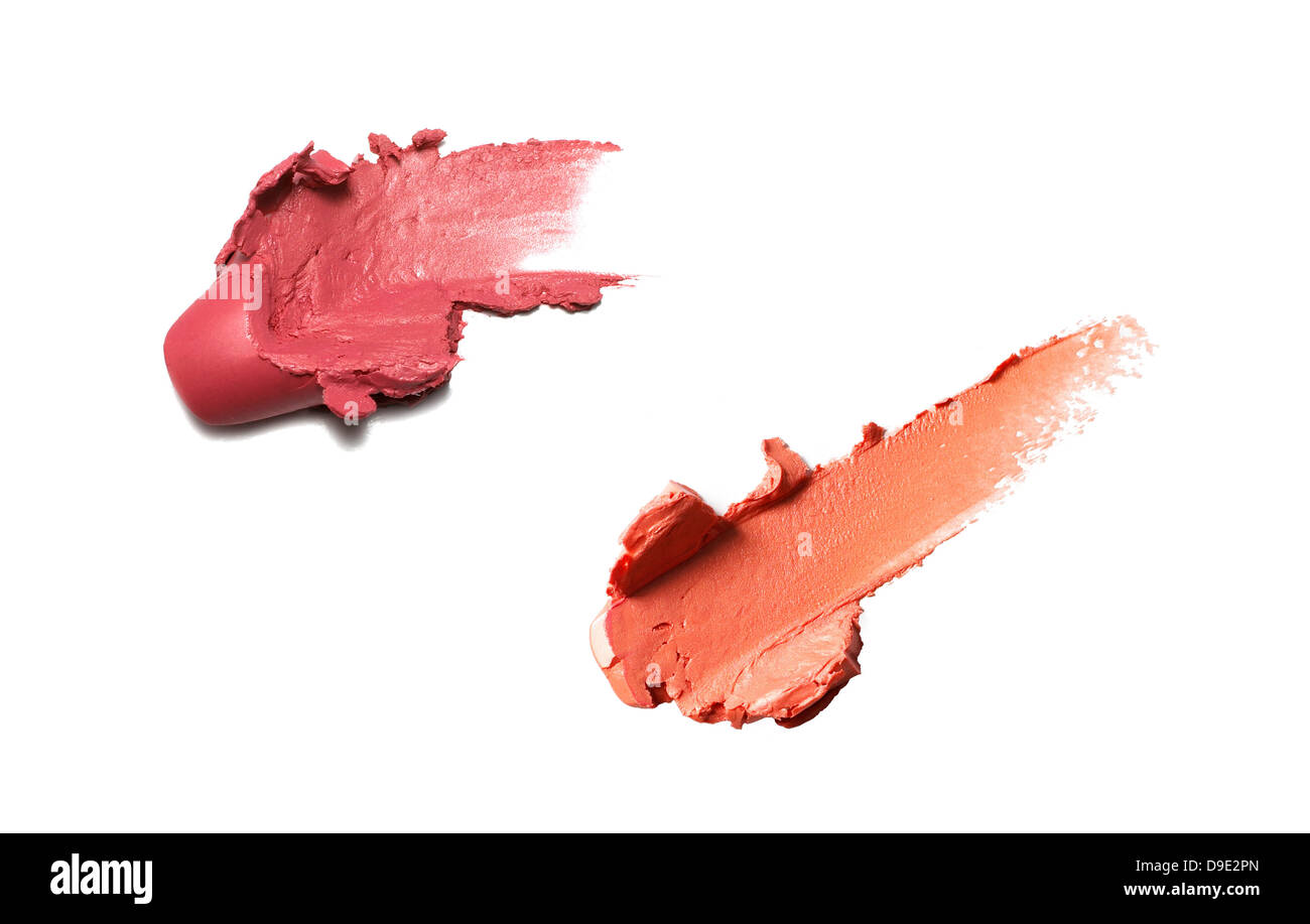 lipstick crush smudge cut out onto a white background Stock Photo - Alamy
