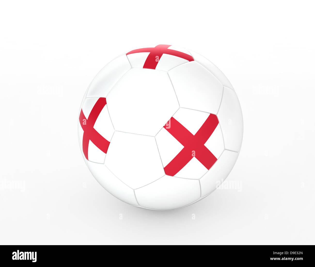 3d rendering of a soccer ball with England flag, isolated on white ...