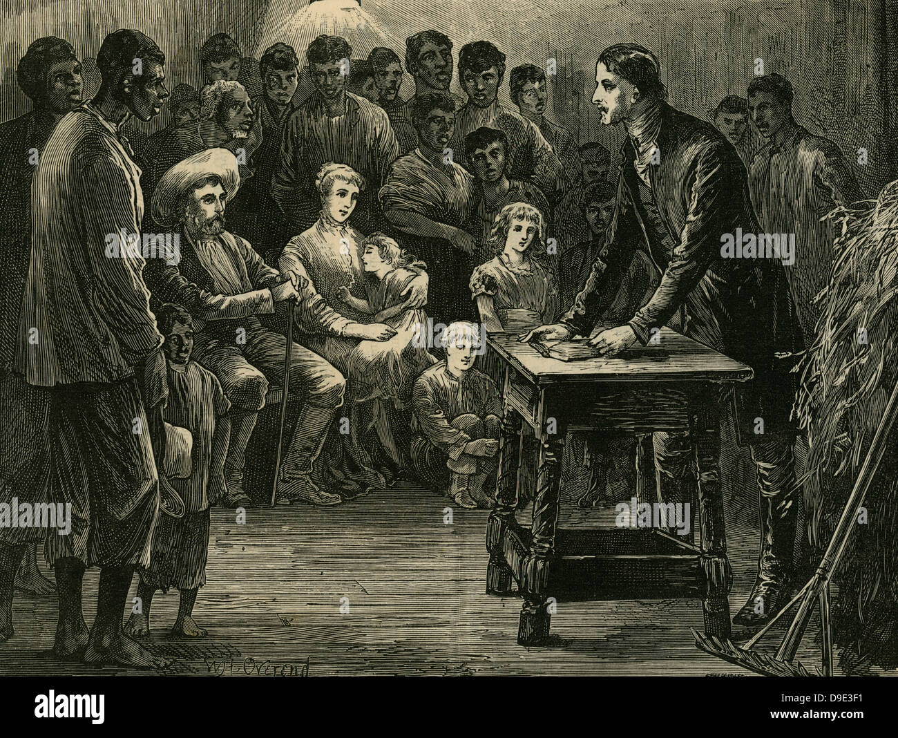 Robert Moffat (1795-1883) Scottish missionary , preaching inin ...