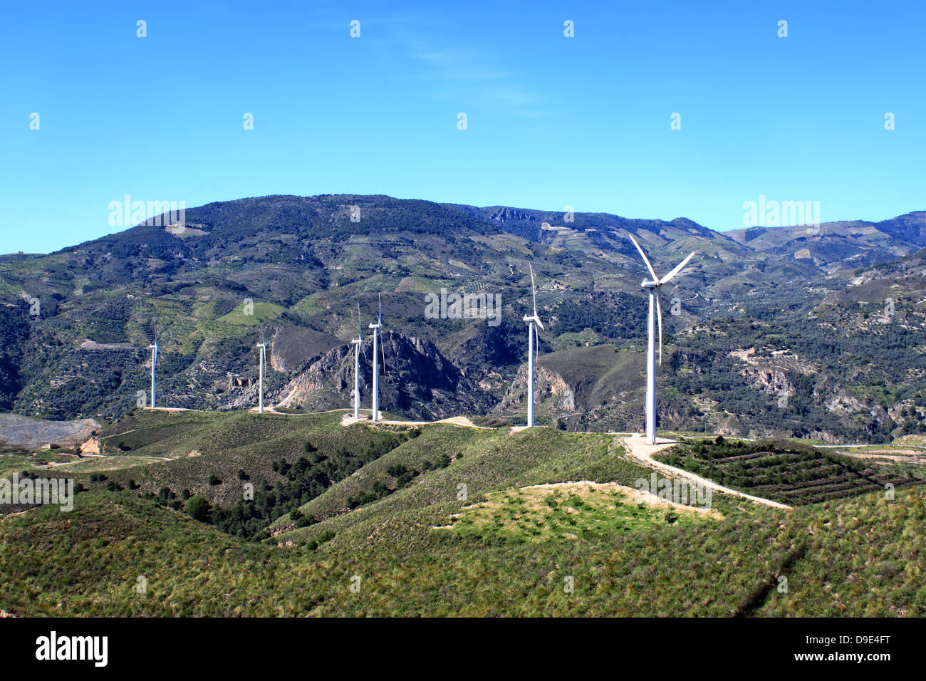 Wind power plants along hi-res stock photography and images - Alamy