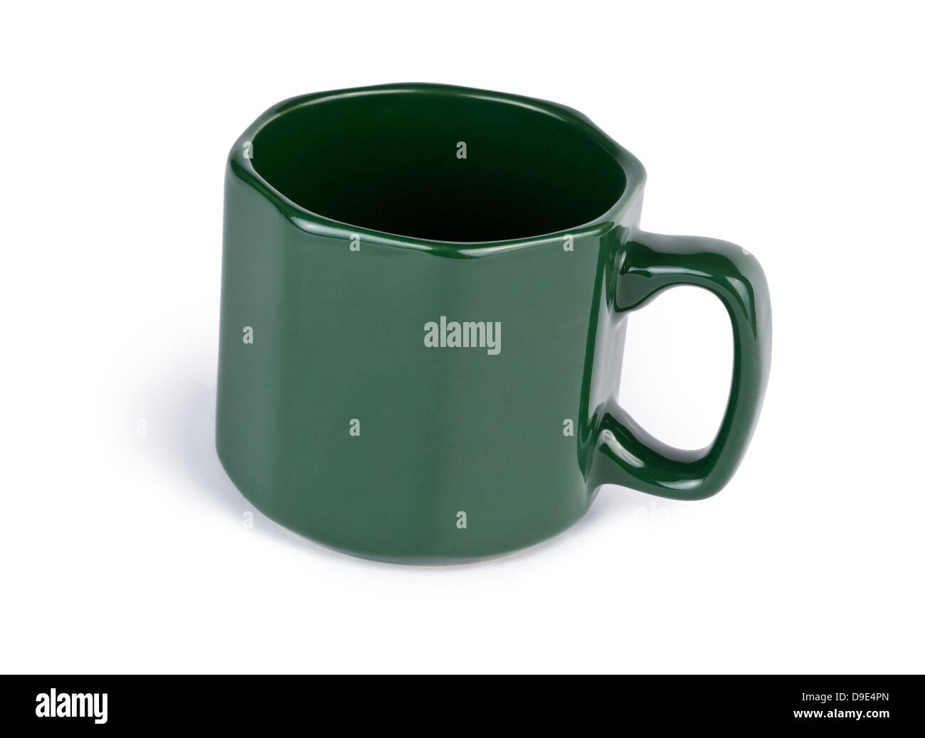 Green mug on white Cut Out Stock Images & Pictures - Alamy