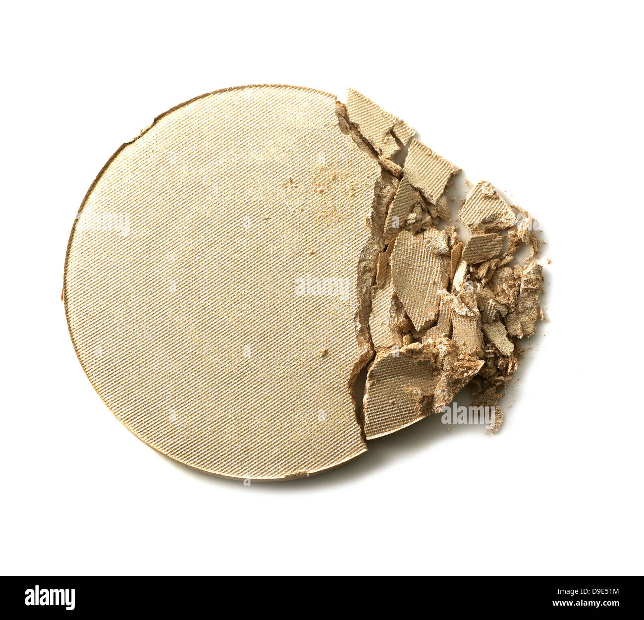 crumbled bronzer powder compact cut out onto a white background Stock ...