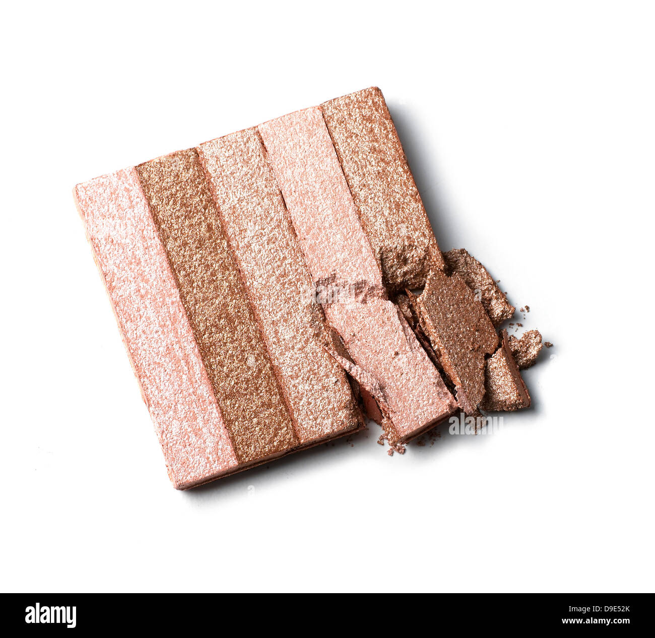 crumbled bronzer powder compact cut out onto a white background Stock ...