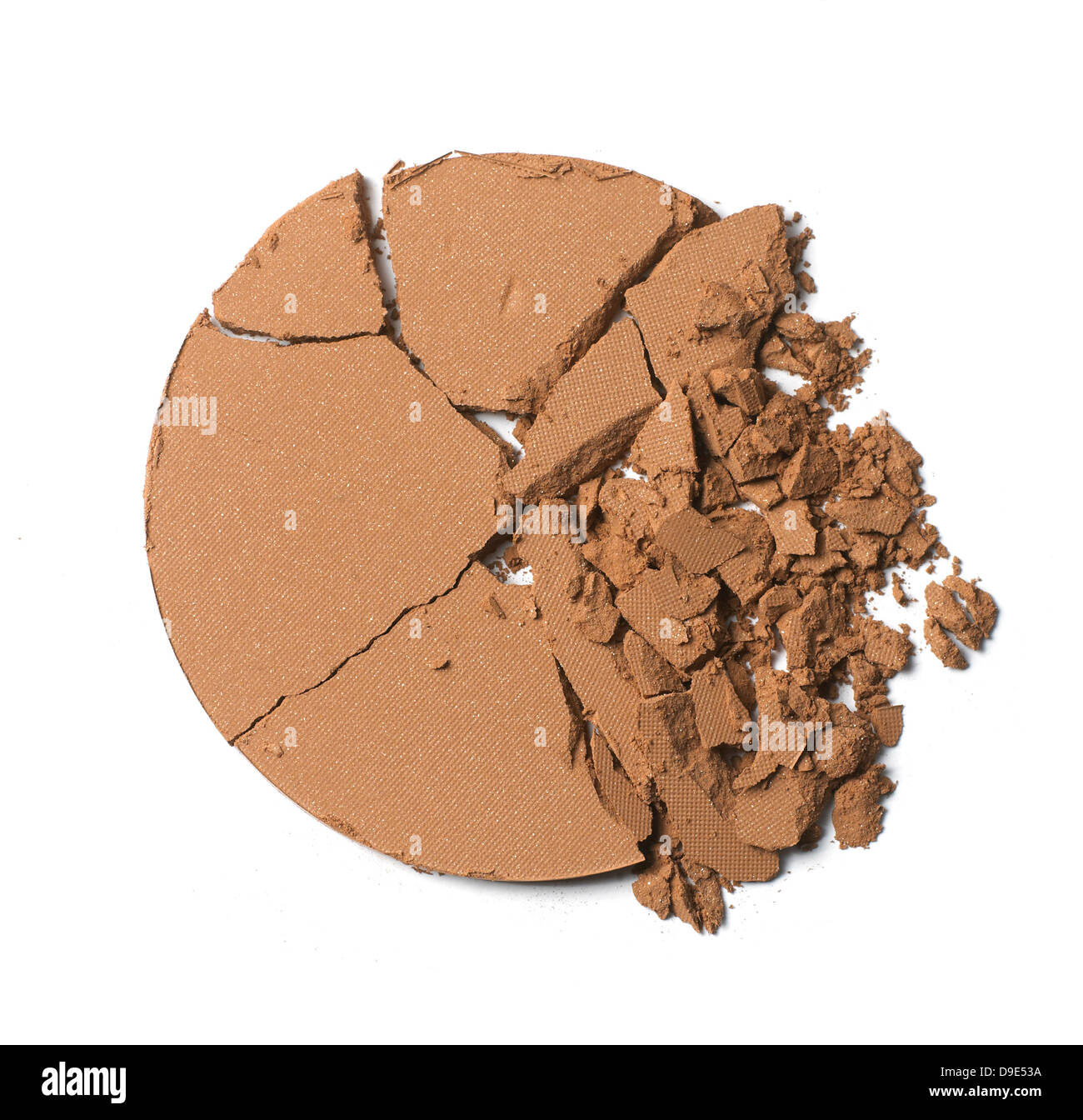 crumbled bronzer powder compact cut out onto a white background Stock ...