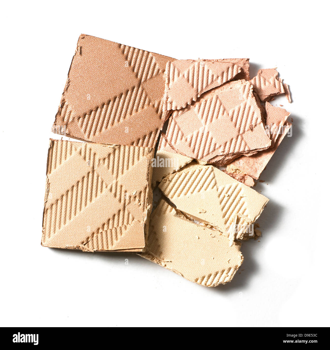 crumbled bronzer powder compact cut out onto a white background Stock ...