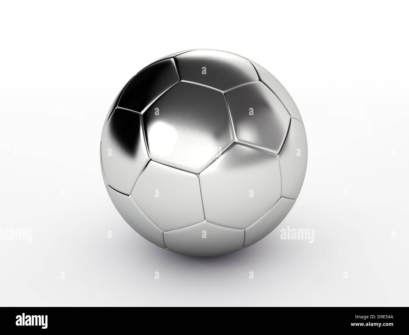 silver soccer ball isolated on white background Stock Photo - Alamy