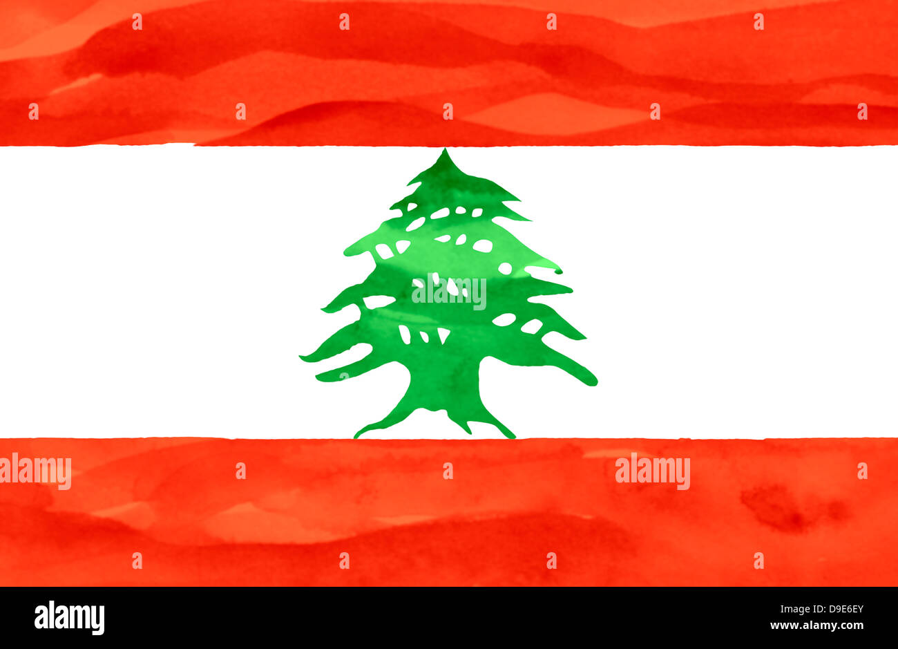 Painted flag of Lebanon Stock Photo - Alamy