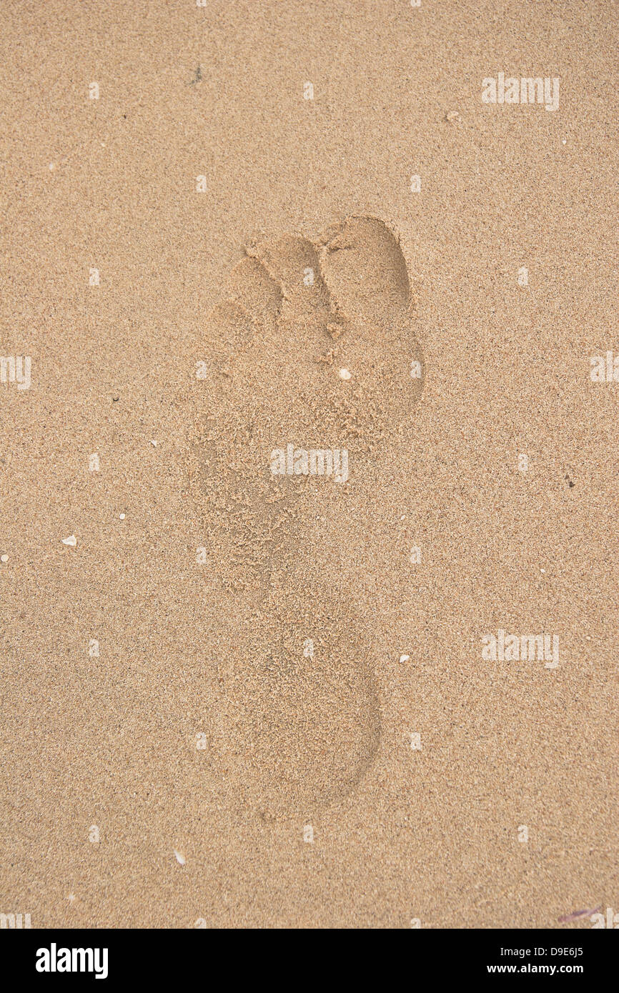 Footprint in sand at the sea Beach Stock Photo - Alamy
