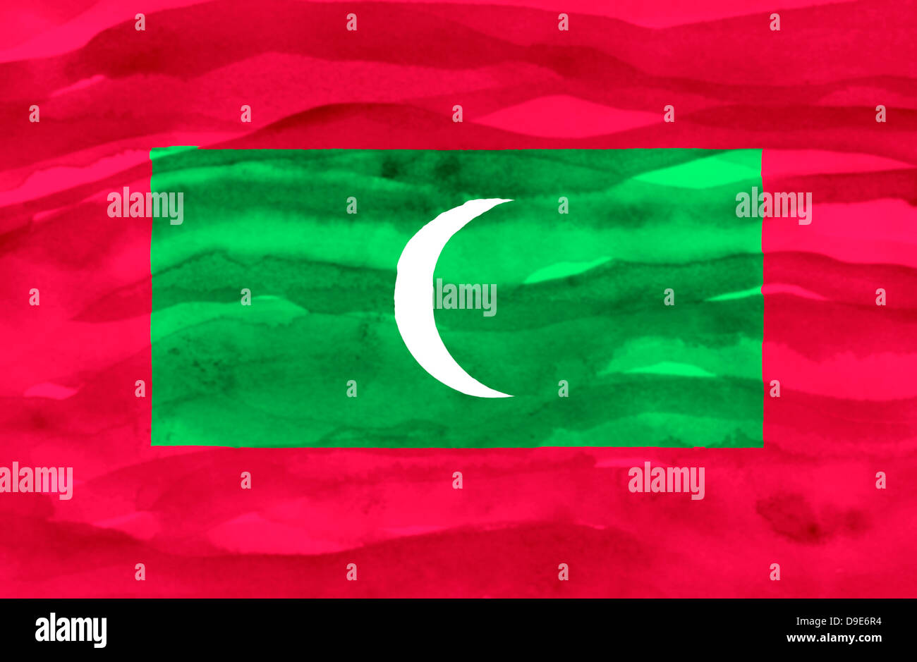 Painted flag of Maldives Stock Photo - Alamy