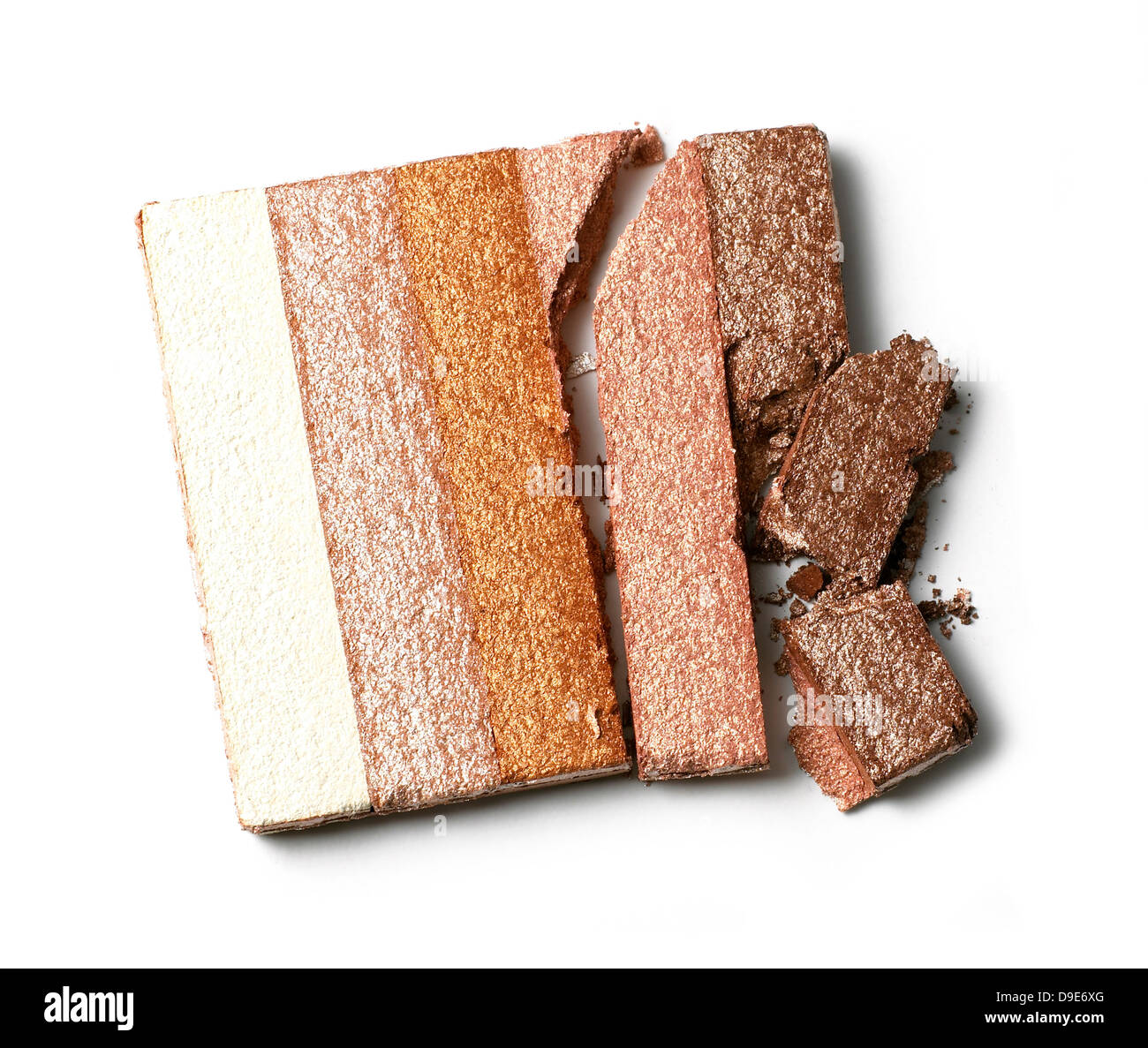 crumbled bronzer powder compact cut out onto a white background Stock ...