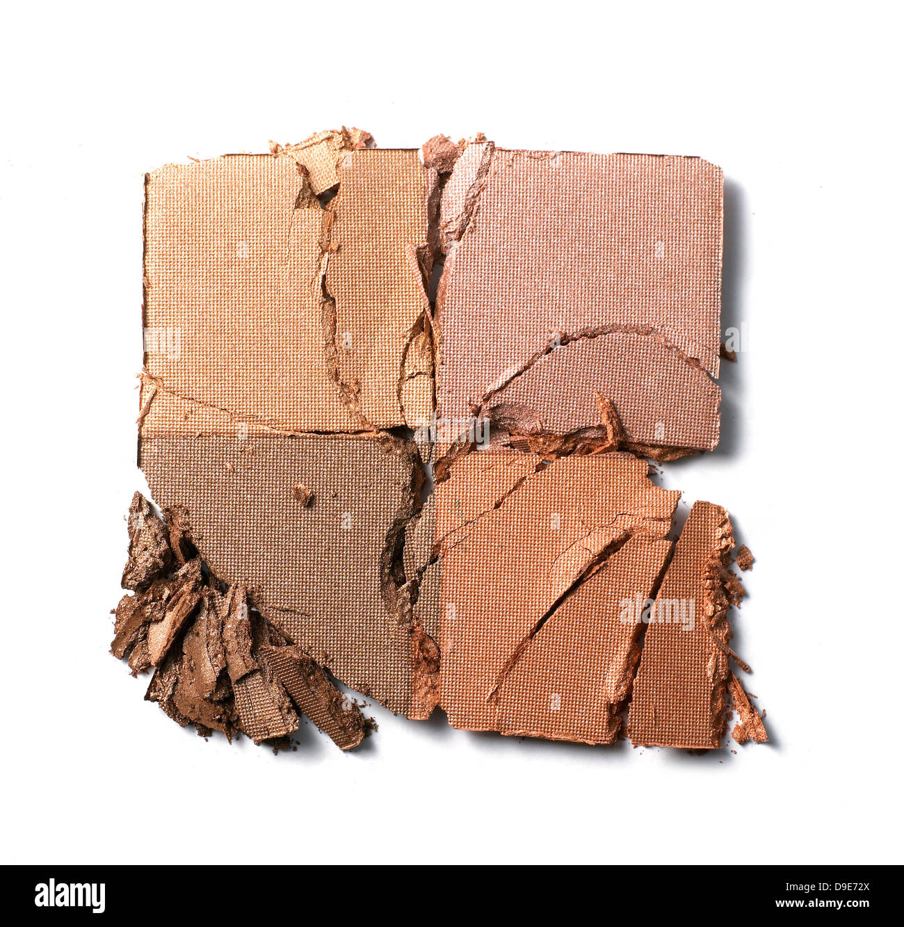 crumbled bronzer powder compact cut out onto a white background Stock ...