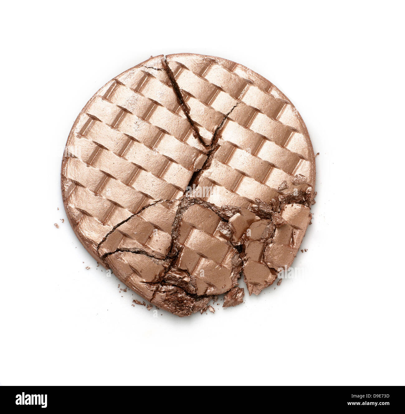 crumbled bronzer powder compact cut out onto a white background Stock ...