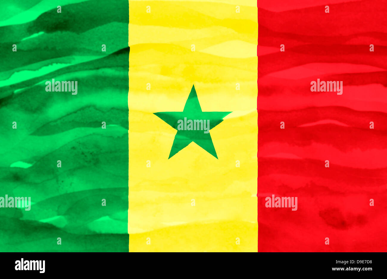 Painted flag of Senegal Stock Photo - Alamy