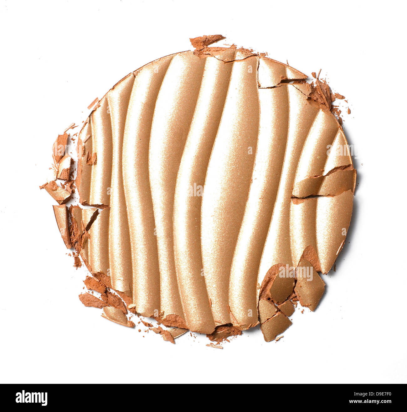 crumbled bronzer powder compact cut out onto a white background Stock ...