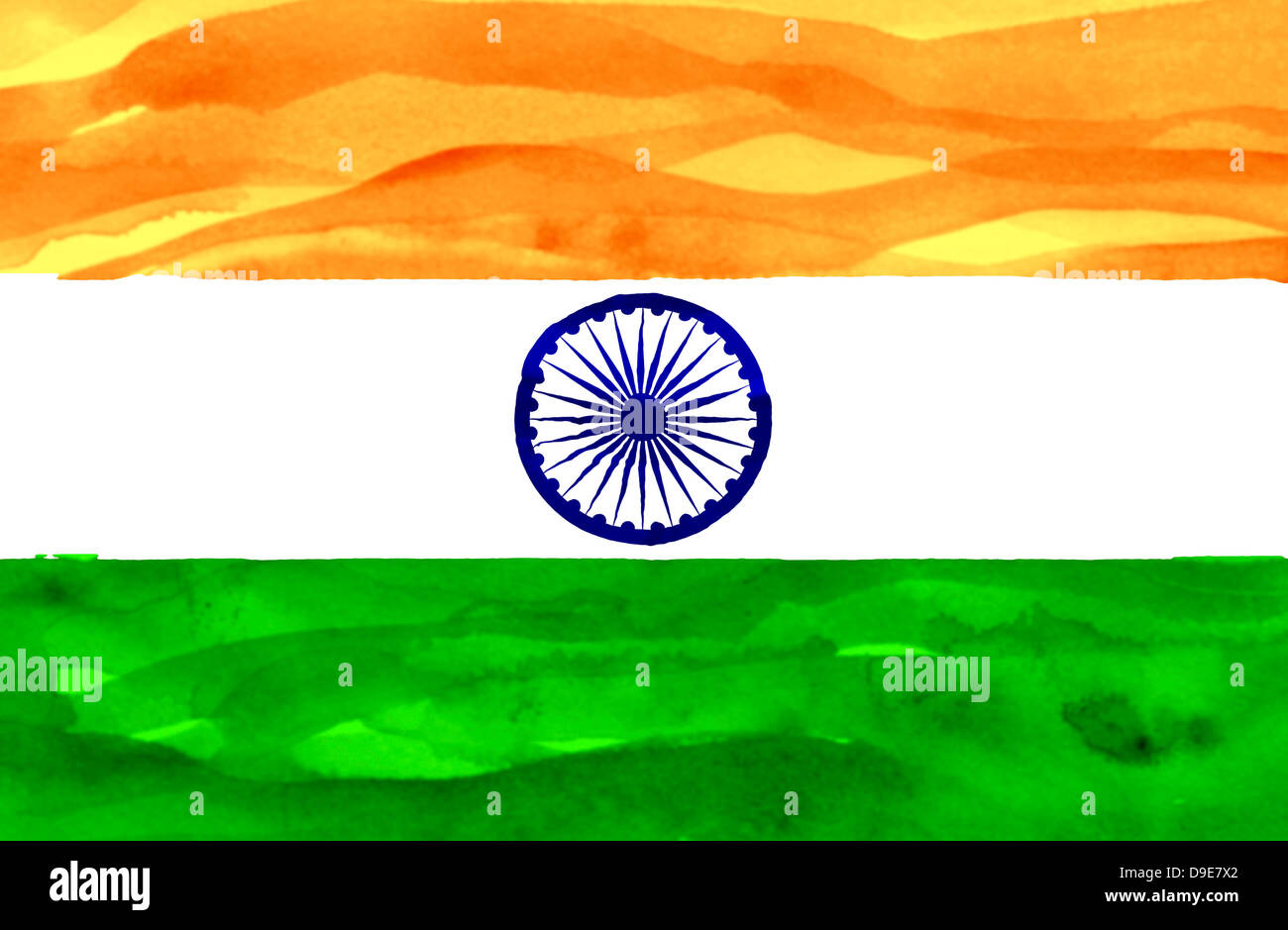 Painted flag of India Stock Photo - Alamy