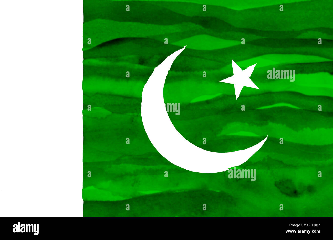Painted flag of Pakistan Stock Photo - Alamy