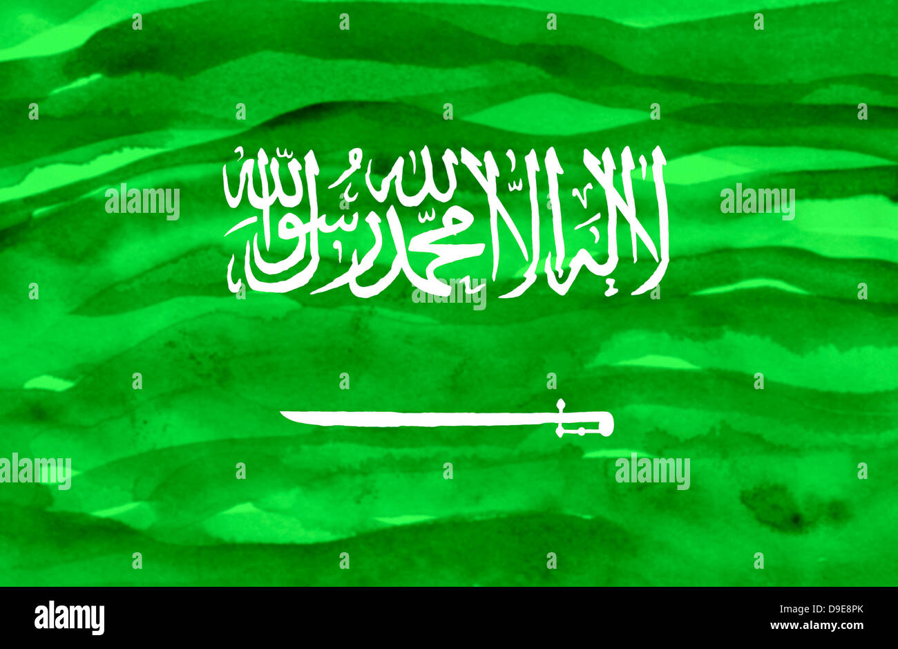 Painted flag of Saudi Arabia Stock Photo - Alamy