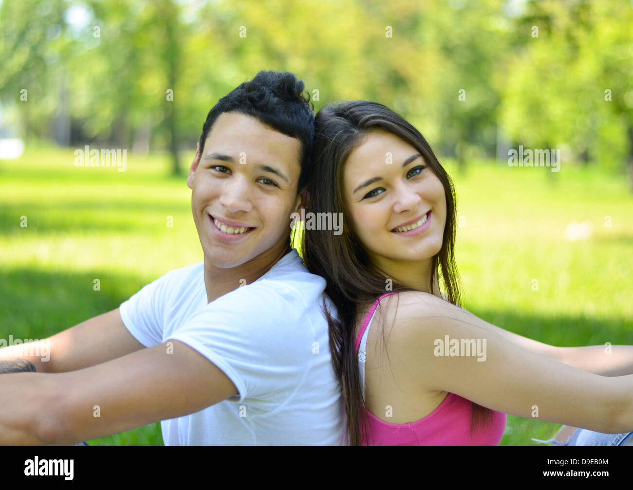 Teen boy leaning back hi-res stock photography and images - Alamy