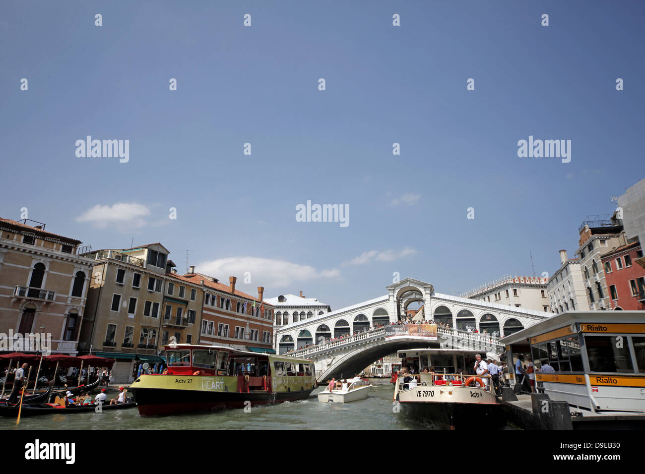 RIALTO BRIDGE & PASSENGER FERRIES VENICE ITALY 13 July 2012 Stock Photo ...