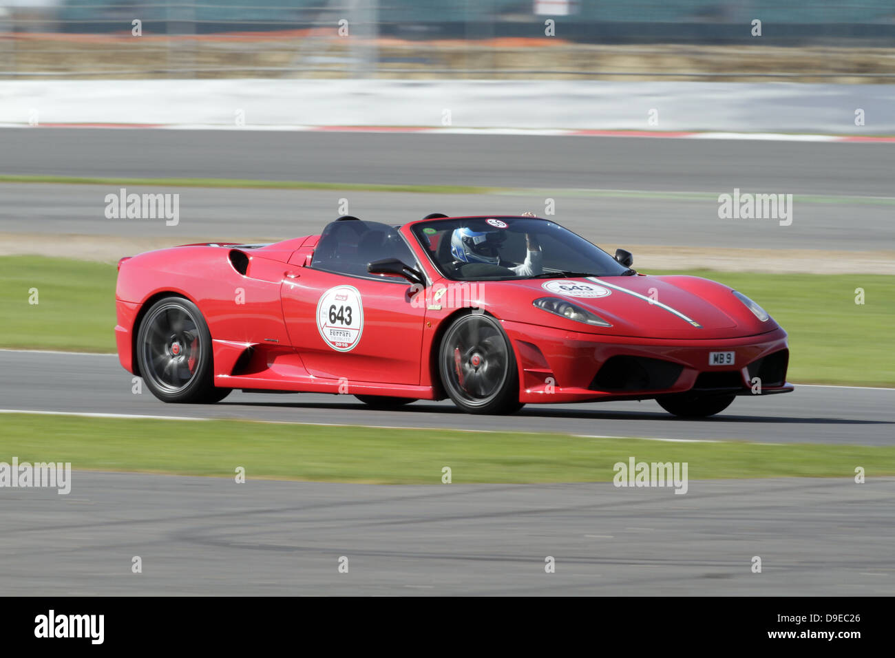 RED FERRARI 16M SPIDER CAR GRAND PRIX CIRCUIT SILVERSTONE ENGLAND 07 ...