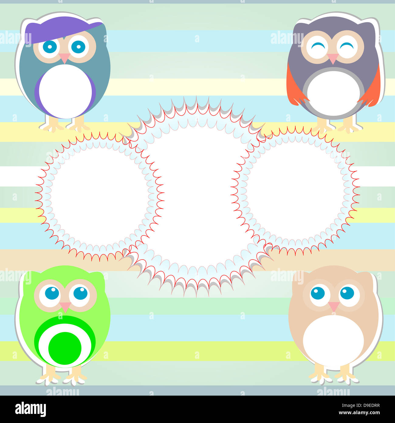 Cute owl set Stock Photo - Alamy