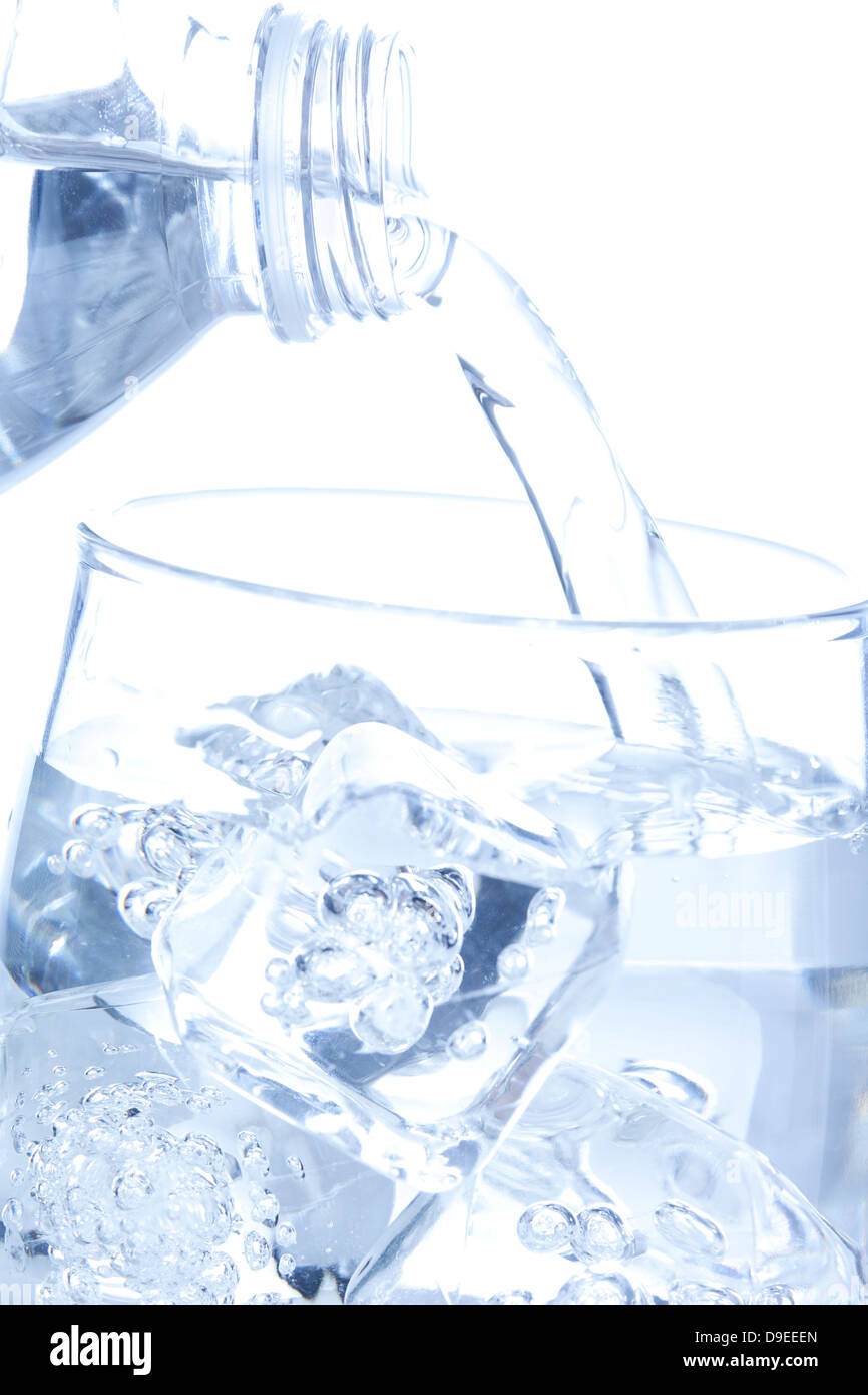 Refreshing water in a bottle against a background Stock Photo - Alamy
