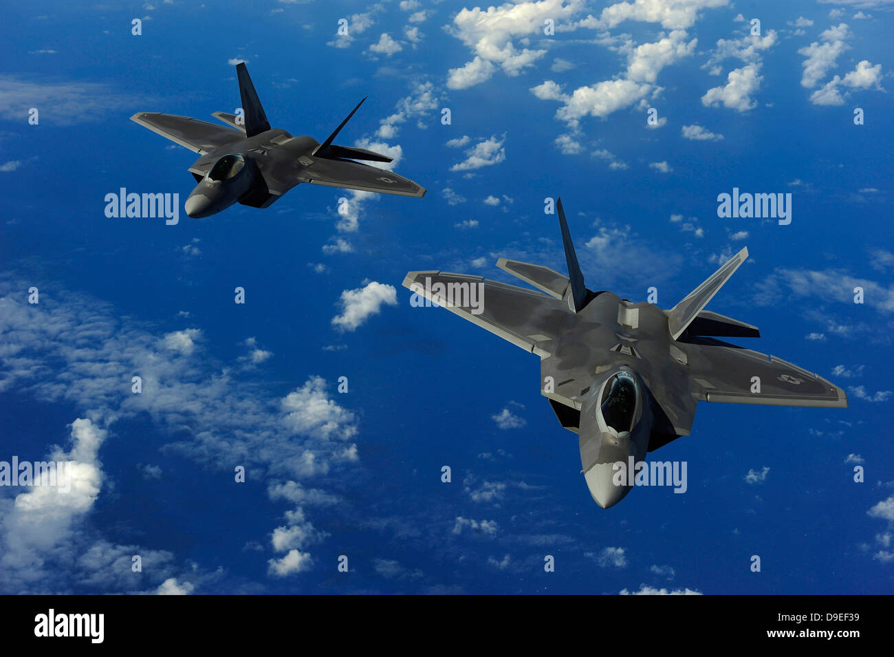 February 16, 2010 - U.S. Air Force F-22 Raptors in flight near Guam ...