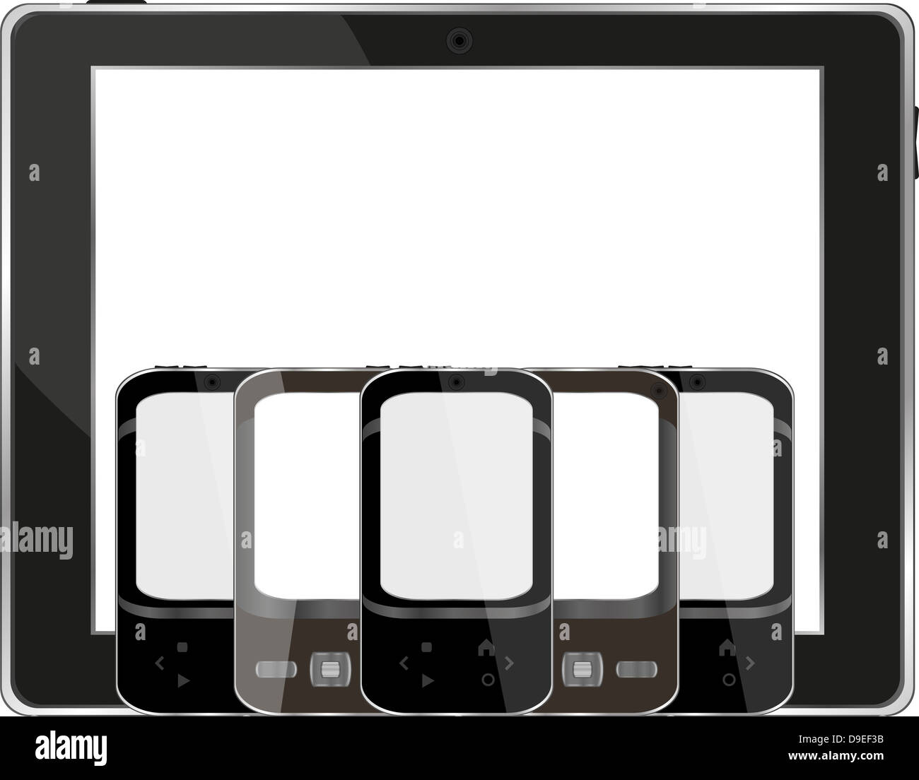 Modern digital tablet PC with mobile smartphone isolated on white Stock ...