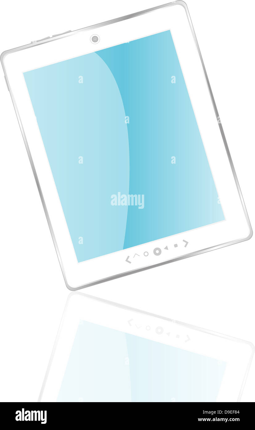 white tablet pc on white background Stock Photo - Alamy